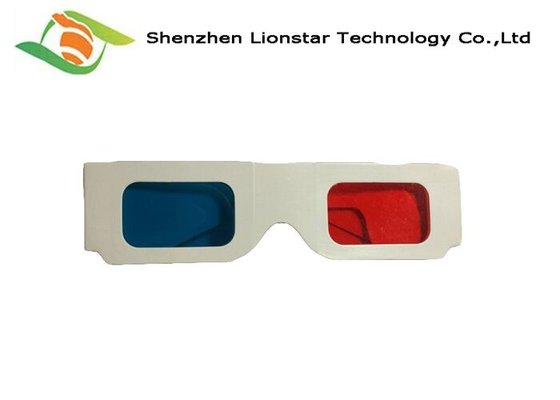 Paper Red Blue Anaglyph 3d Glasses For Red - Cyan 3D Movies / Customized Logo