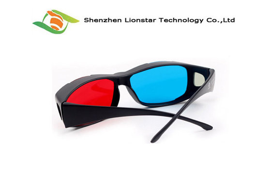 Movie Theater Anaglyph Red And Blue 3D Glasses , 3D Television Glasses 1.6 Mm Acrylic Lens