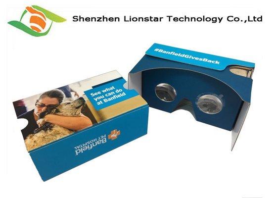 Full Color Smartphone Use Virtual Reality Cardboard With 34 /37 mm Biconvex Lens