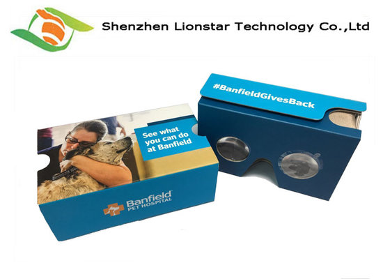 Full Color Smartphone Use Virtual Reality Cardboard With 34 /37 mm Biconvex Lens