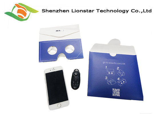 Foldable Cardboard VR Glasses Envelope Shaped With Customized Lens Diameter