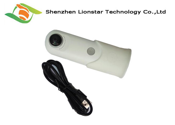 Chargeable White Panoramic Digital Camera 360° Viewer ABS Plastic Double Camera