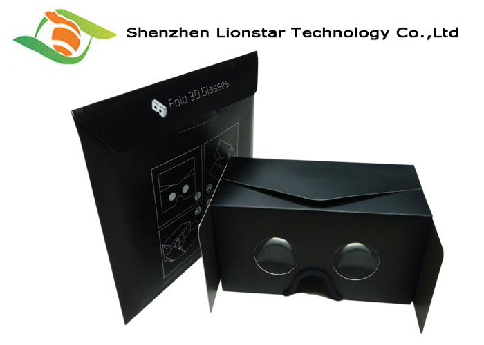 Flat Type Cardboard Virtual Reality 3D Glasses For 360 Video , Cardboard VR Viewer