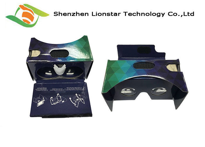 Compatible PMMA Lens Cardboard VR Glasses For Real Estate Sale / 3D Entertainment