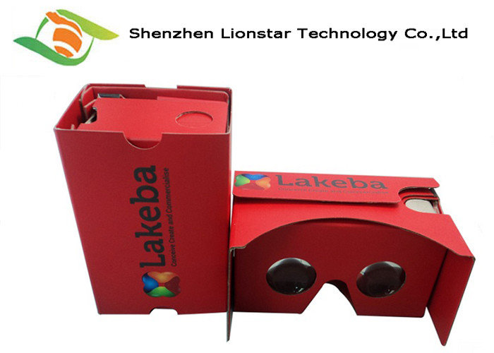 Red Paper Virtual Reality Cardboard Viewer 360 Degree 3D Goggles For Watching Movie