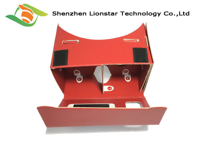 Red Virtual 3d Cardboard Virtual Reality Glasses For 3.5-5.3 Inch Smartphone