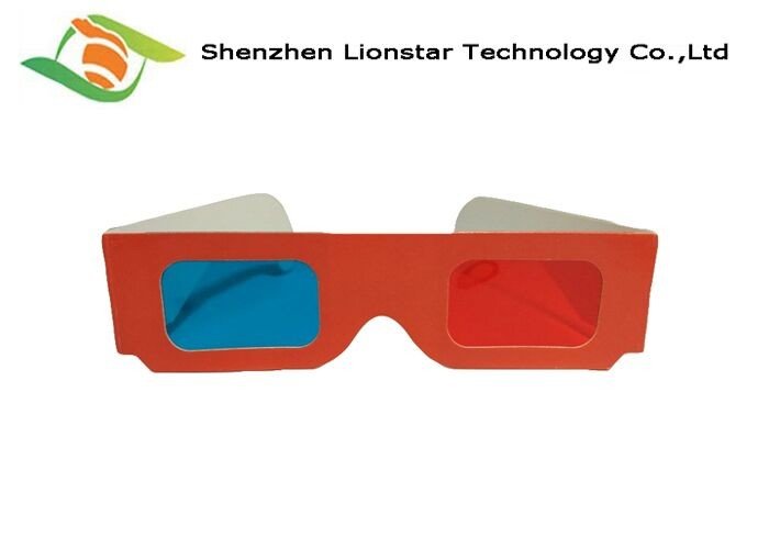 Paper Red Blue Anaglyph 3d Glasses For Red - Cyan 3D Movies / Customized Logo