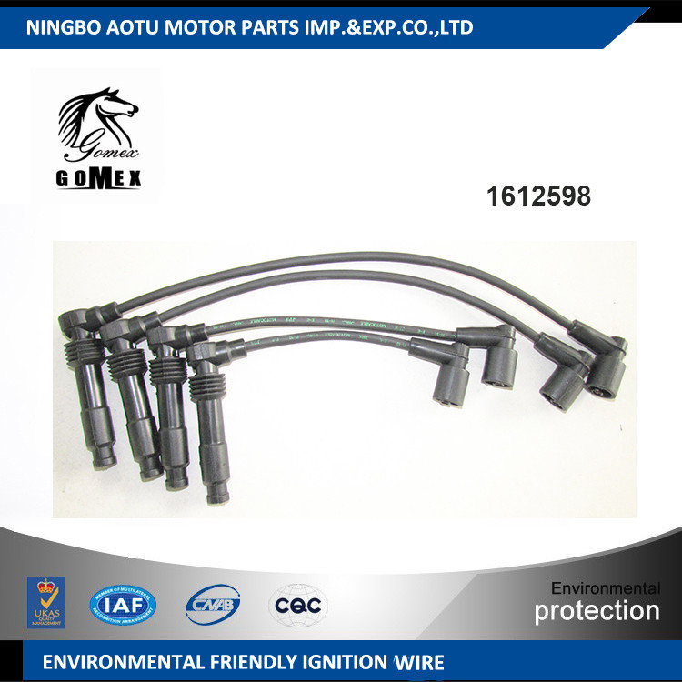High voltage silicone Ignition wire set, ignition cable kit, spark plug wire 1612598 for OPEL