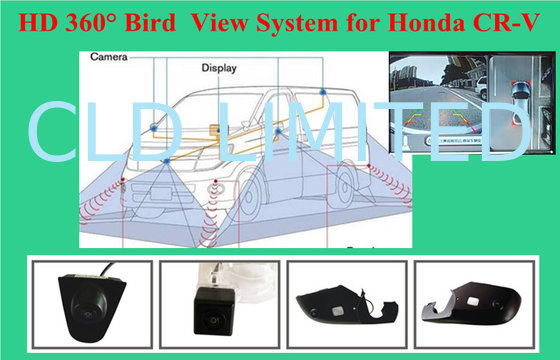 HD Car Reverse Camera Kit  With Wide Angle Camera, IP67 Waterproof, 360 Bird View Monitoring System