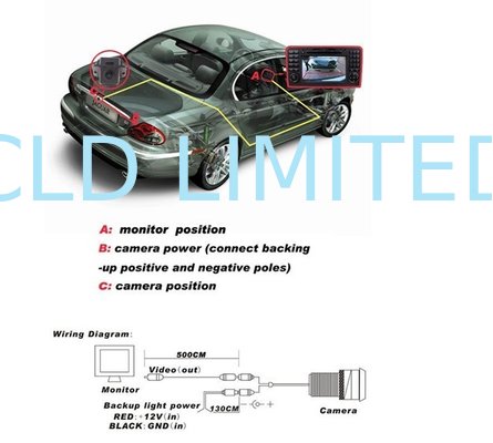 DC 12V Birds Eye View Camera System / Audi A4L Rear View Camera With CMOS PC3030 Sensor