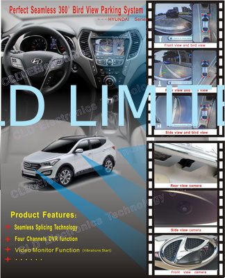 Honda Car Reverse Parking System With HD 720P  Camera, Waterproof  IP67,360 Bird View System