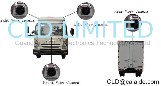 Night Vision CMOS Lorry Cameras System ForTrucks With 4 Wide Angle Cameras Bird View System