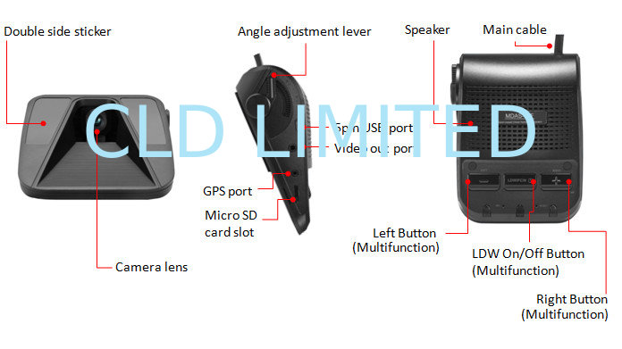 GPS Location Advanced Driver Assistance Systems Daily Traveling Distance, LDW, FCW