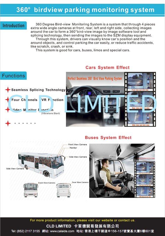 Wide Angle Vehicle Reverse Camera Cystems With Night Vision / IP67, HD Camera, 360 Bird View System