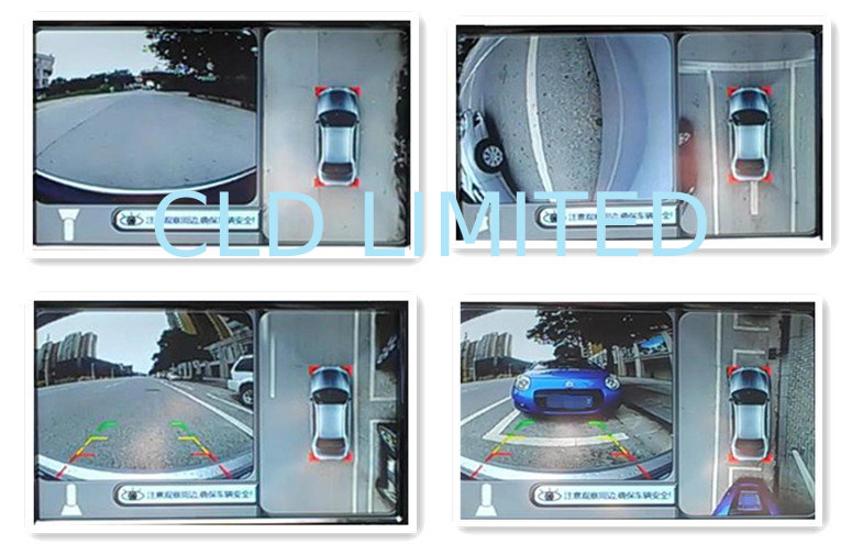 4 Wide Angle360 degree Cameras Seamless Car Reverse Camera System ,High Definition 720P and waterprool level IP67