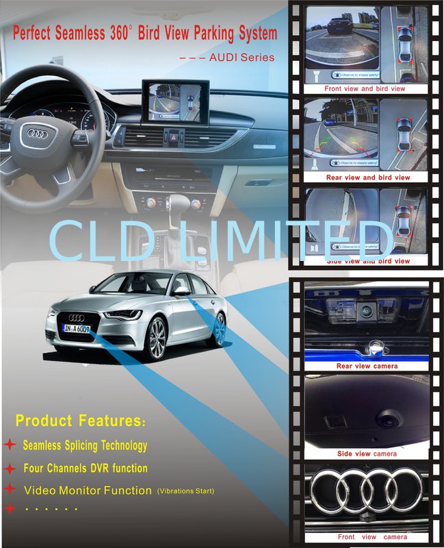 High Definition Car Reverse Parking System Security With Seamless 360 Degree Panoramic For Audi
