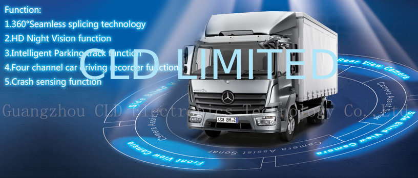 All around view Car Rear View Camera Parking system , Benz Atego With 4 Wide Angle Cameras, Bird View System