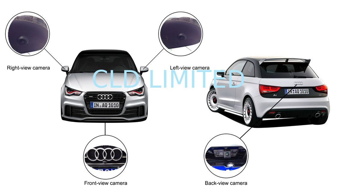 High Definition Car Reverse Parking System Security recording function For Audi, IP67, 360 Bird View System