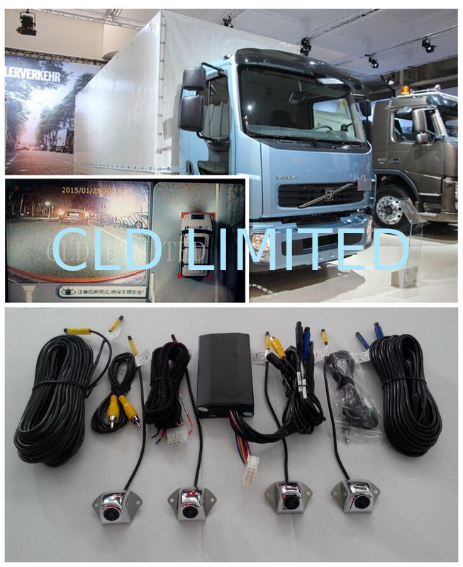 Night Vision CMOS Lorry Cameras Parking System With 4 Wide Angle Cameras Seamless, BirdView System