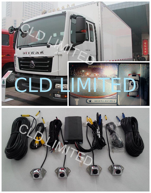 360 ° Around  View Lorry Cameras System monitor AVM  With 4 channel DVR,  Safety Driving Assistant for Trucks and Buses