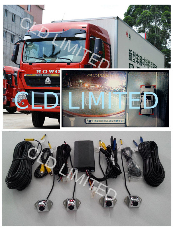 360 Around  View image Car Reverse Camera System for Buses and Trucks monitoring  With 4 channel 180° HD DVR
