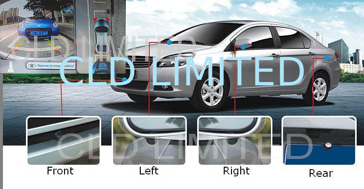 DVR HDPanoramic Car Backup Camera Systems For Safety With 4 Channels DVR Function, Bird View Parking System