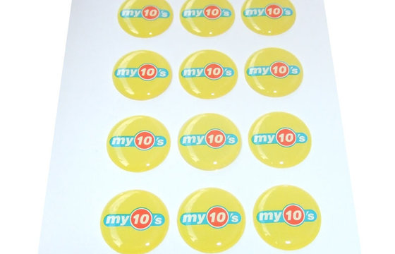 Self adhesive 3D epoxy resin / vinyl / PET sticker for Decoration