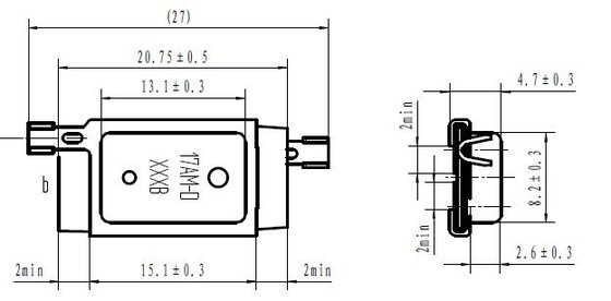 17AM-D two terminal at opposite side motor thermal switch, thermal motor protector, thermostat with UL VDE certification