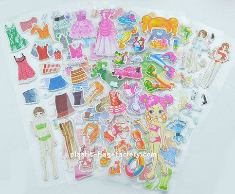 Girls EVA 3D sponge foam custom puffy stickers for scrapbook / windows / wall