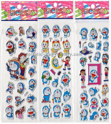 Non-toxic 0.15mm PVC cartoon custom puffy stickers for kids / Children