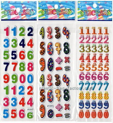 Colorful education custom puffy stickers , EVA number puffy sticker for kids