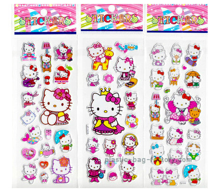 Customised kawaii colorful cartoon 3D EVA puffy stickers for kids / school