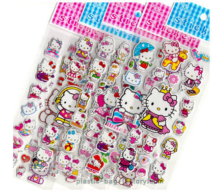 Customised kawaii colorful cartoon 3D EVA puffy stickers for kids / school