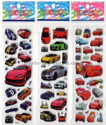 Cars pinting  PVC cartoon custom puffy stickers , promotional foam sticker