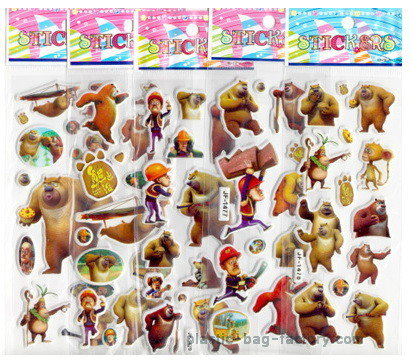 Self-adhesive EVA 3D foam stickers , custom puffy stickers with cartoon bear