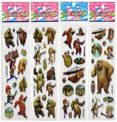 Self-adhesive EVA 3D foam stickers , custom puffy stickers with cartoon bear