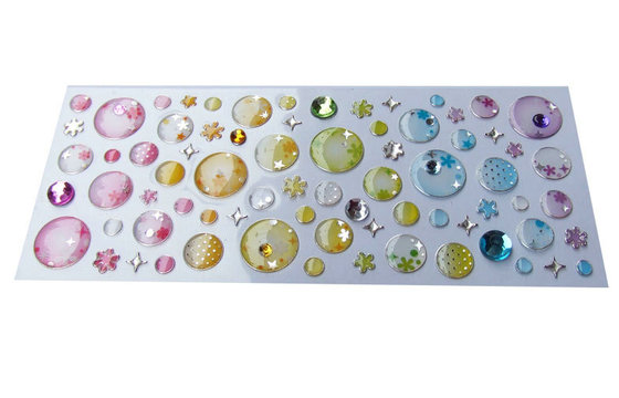 colorful PU clear Epoxy Dome Stickers , weatherproof / waterproof Sticker
