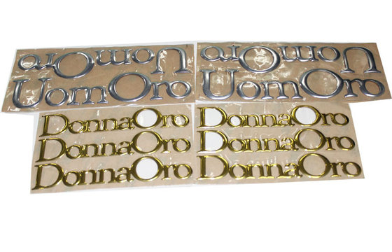 3D Logo Metal Vinyl Car Sticker of Paper / PVC / PET / PP