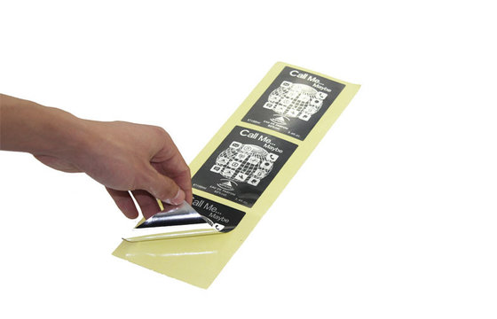 Durable Brushed Silver battery sticker , Pantone / CMYK full color
