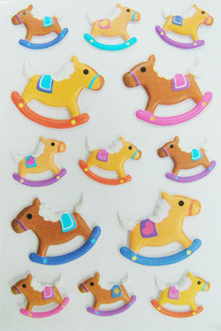 Safe Nontoxic 3D Foam Stickers Removable Lovely Riding Horse For Kids