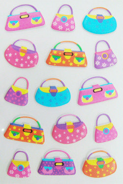 Handbag 3D Foam Stickers Japan Style PVC Dimensional Puffy