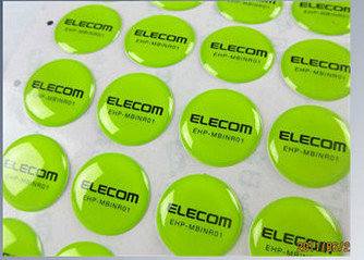 Screen Printing Epoxy Resin Sticker Labels for Concave bottles