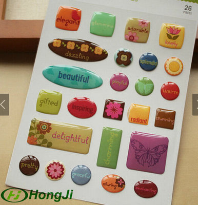 Printed 3D Epoxy Resin  Stickers For Keychains / Earphones With 1.5 - 2mm Thickness