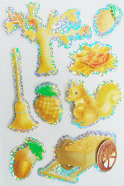 3D Layered Paper holographic stickers custom made for books Glitter