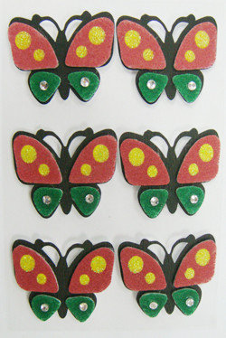 Fancy Printable Fuzzy 3d butterfly stickers for girls cards make your own