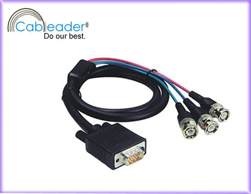 VGA Cable to TV HD15M - 3XBNC male cable, from 6 ft to 200 ft