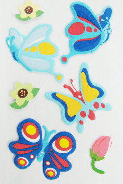 cartoon butterfly Style Puffy Stickers For Kids Dimensional 1.0 mm Thickness