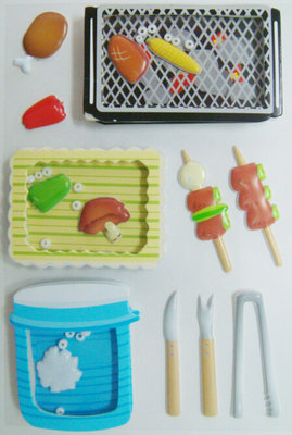 stationery personalized Shaker Sticker barbecue Style 3D For Child boy