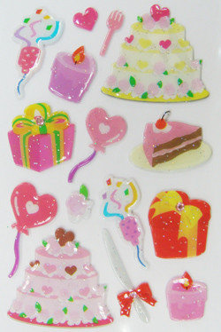 Fancy Lovely DIY Japanese Puffy Stickers , Party 80mm x 120mm