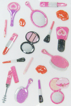 Cute Cosmetic Japanese Clear Puffy Stickers 3D Shapes